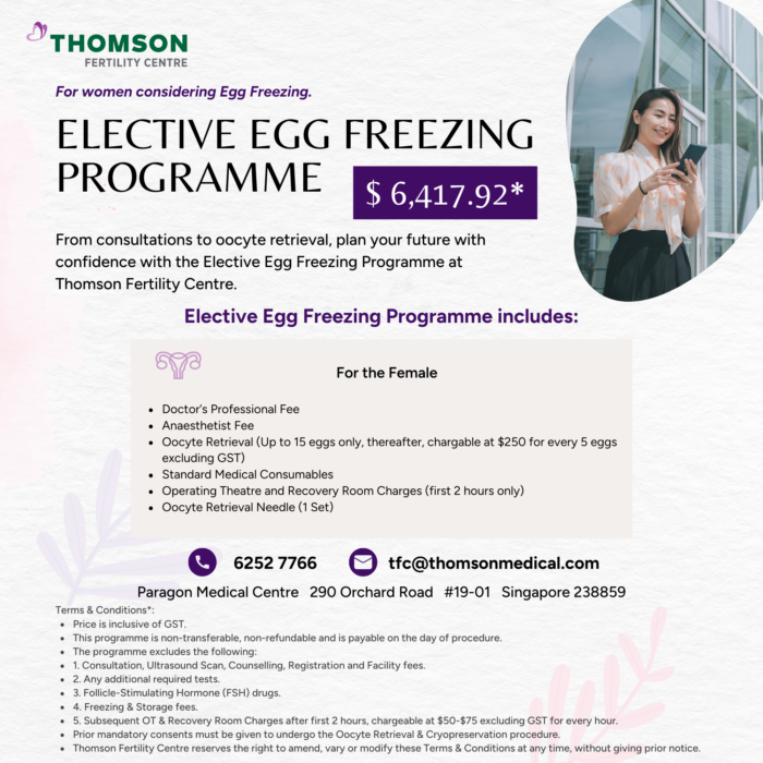 Thomson Fertility Centre - Elective Egg Freezing Programme